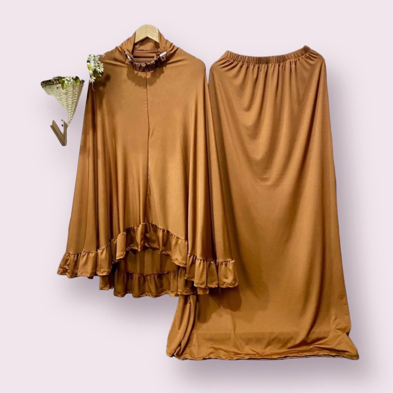 Ruffle Prayer Dress Set (Mukna and Skirt) | Shopee Philippines