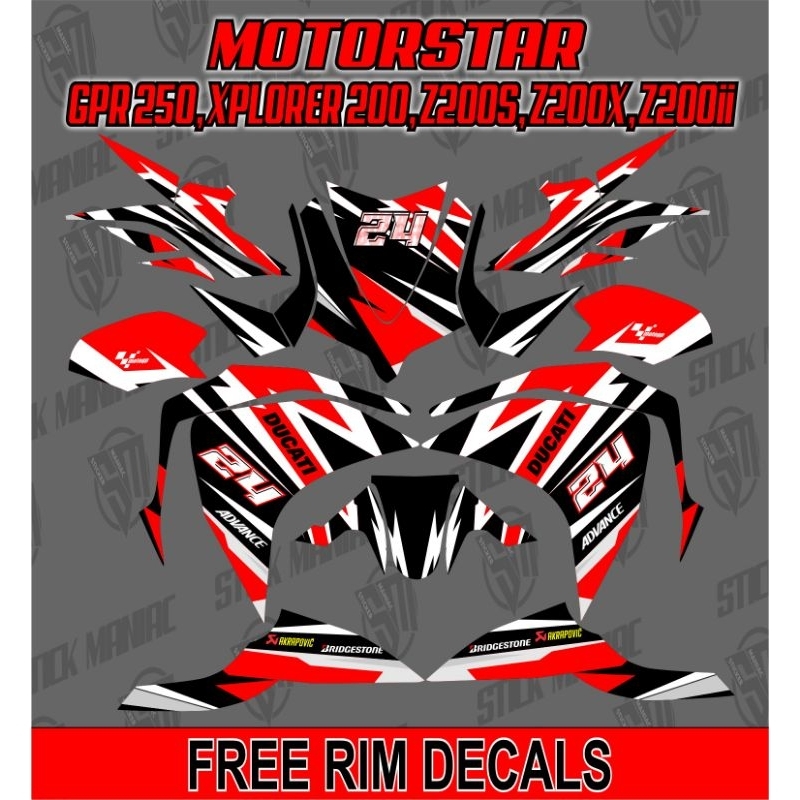 Motorstar GPR 250, Z200s, z200ii, xplorer, z200 full body decals ...
