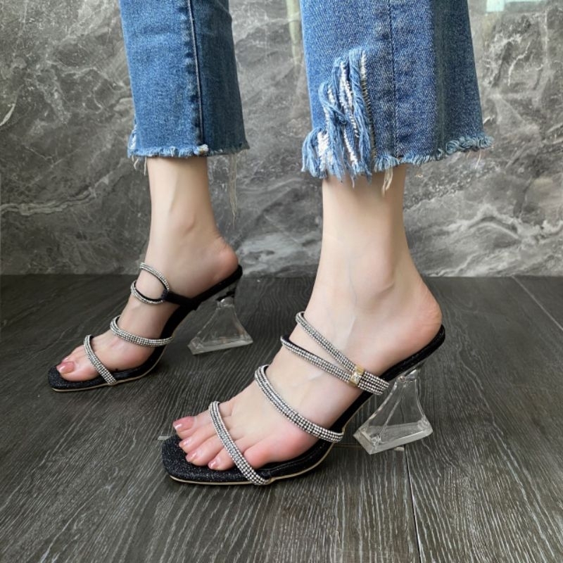 JK COD 338-8 4strap triangle heels for women | Shopee Philippines