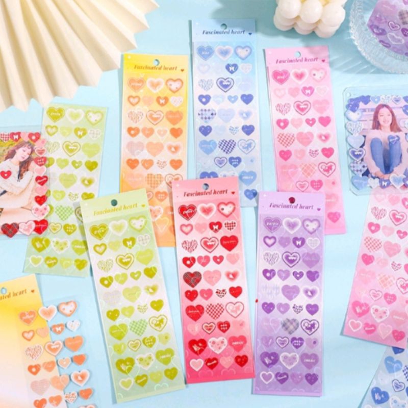 Holographic Heart Series Sticker Toploader Journal Deco | Shopee ...