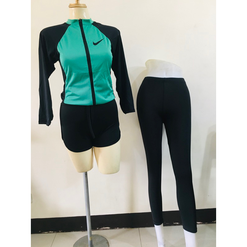 rush guard terno Top zipper + shorts+ pants | Shopee Philippines