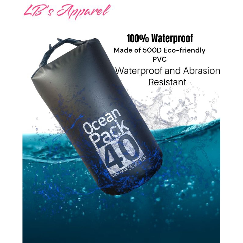 OCEAN PACK 40L 50L DRY BAGS WATERPROOF | Shopee Philippines