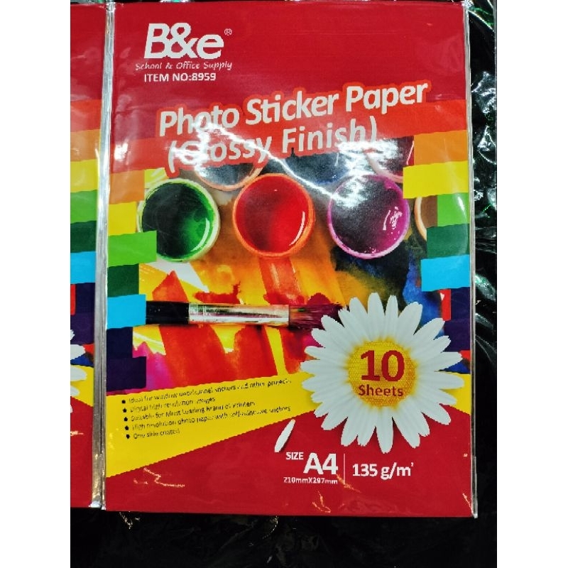B&e Photo sticker paper (Glossy Finished) | Shopee Philippines