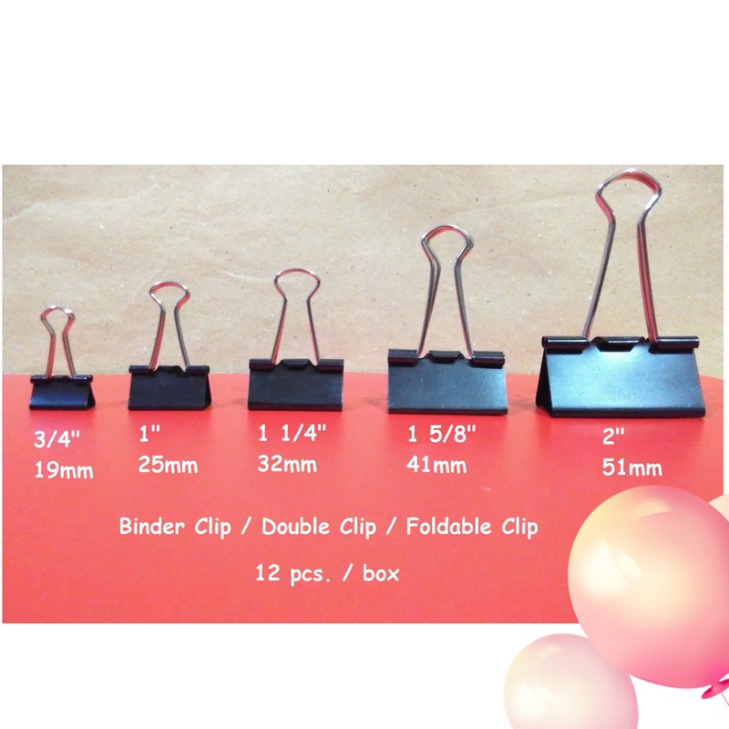 BLACK BINDER CLIPS 1 BOX (12PCS) ,CLIP ,EPIT,BLACK CLIPA,clip paper ...