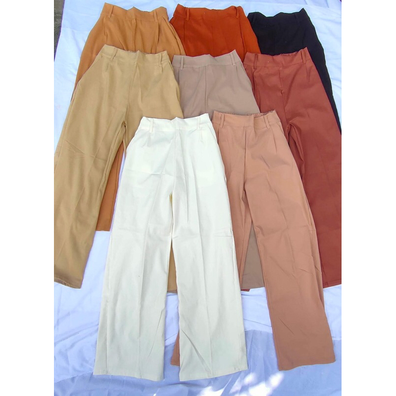 Straight Cut Trousers woven fabric Small to XL | Shopee Philippines