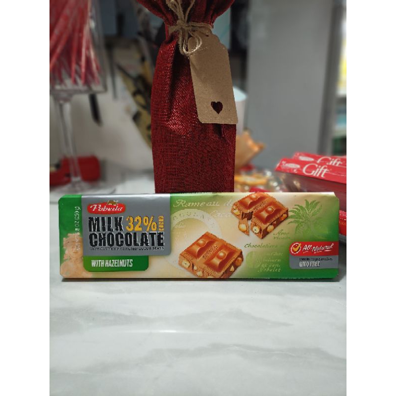 Pobeda Milk Chocolate with Hazelnuts 250g | Shopee Philippines