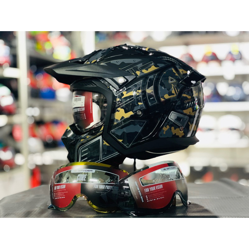 SPYDER CORE S3 Dual Sport Helmet w/ (2 Spare Visor) | Shopee Philippines