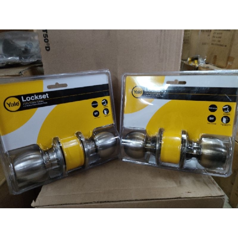 Yale Entrance Lockset Door Knob VCA5127 Antique Brass US5, Stainless ...