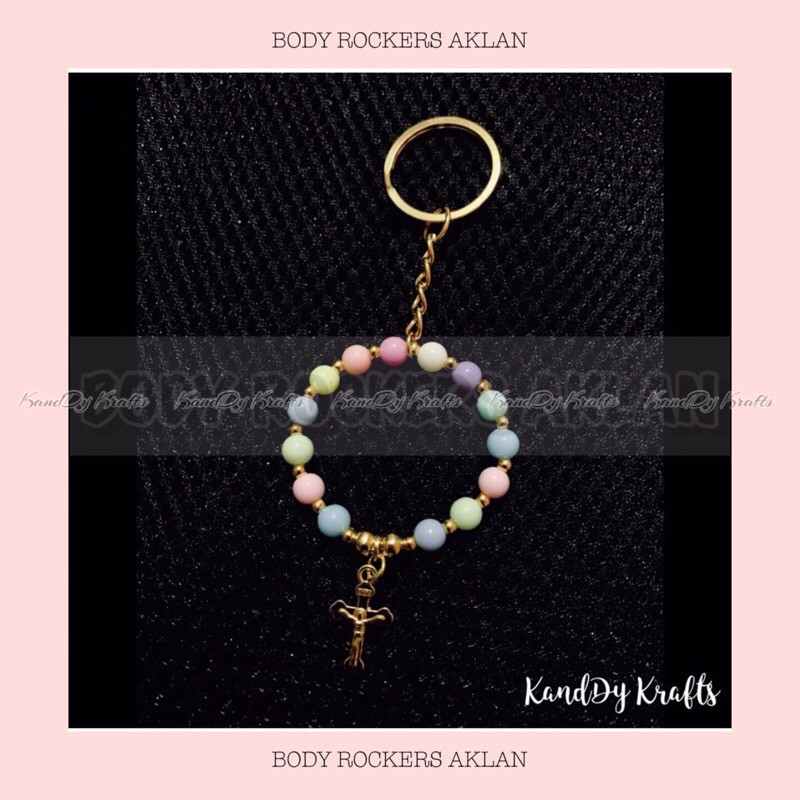 Rainbow Mini Rosary KeyChain (PASTEL; 6mm)[souvenirs][giveaways ...