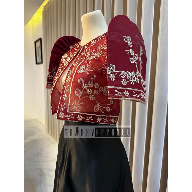 Bolero Straight Cut Embroidered Modern Filipiniana | Shopee Philippines