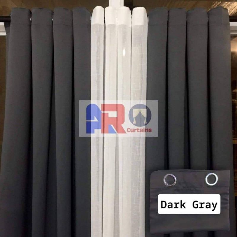 21ft - 30ft Korean Soft Blackout and White Linen Curtains!! (55"width ...