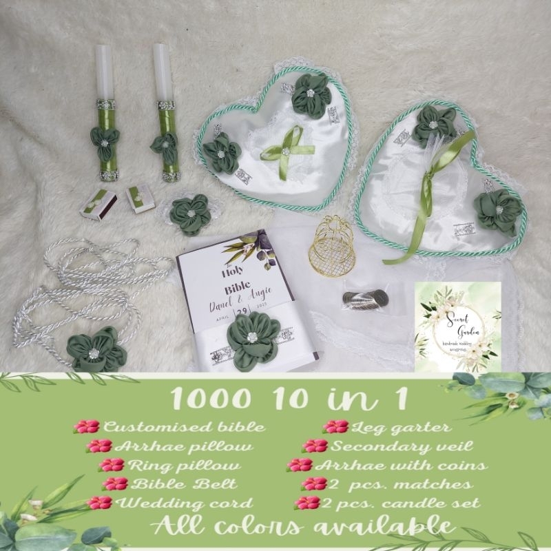 Wedding essentials set (COMPLETE SET FREE CUSTOMISED BIBLE) 10 in 1 | Shopee Philippines