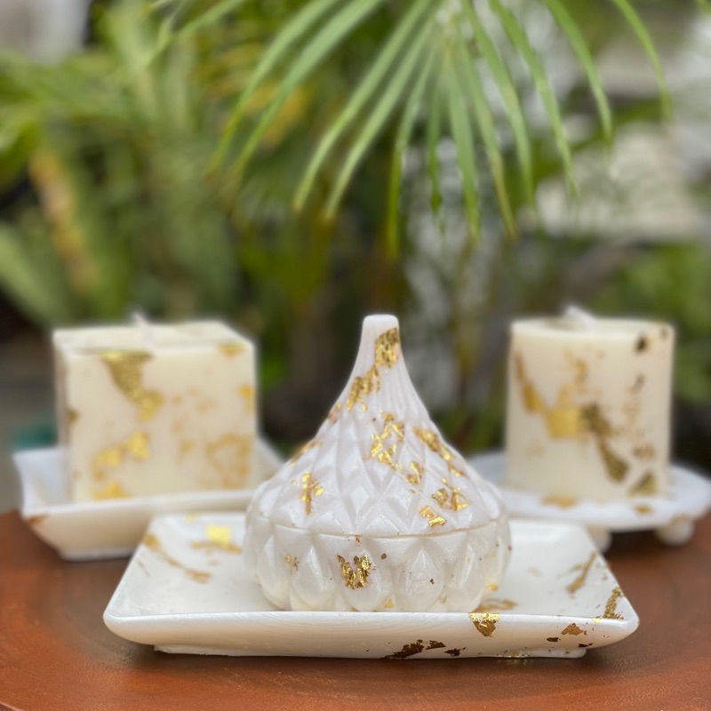Scented Soy Candle Decor with Tray Gift Set | Shopee Philippines