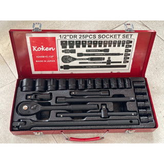 25pcs Koken Heavy Duty 1/2Dr. Impact socket wrench set 10-32mm 12pts ...
