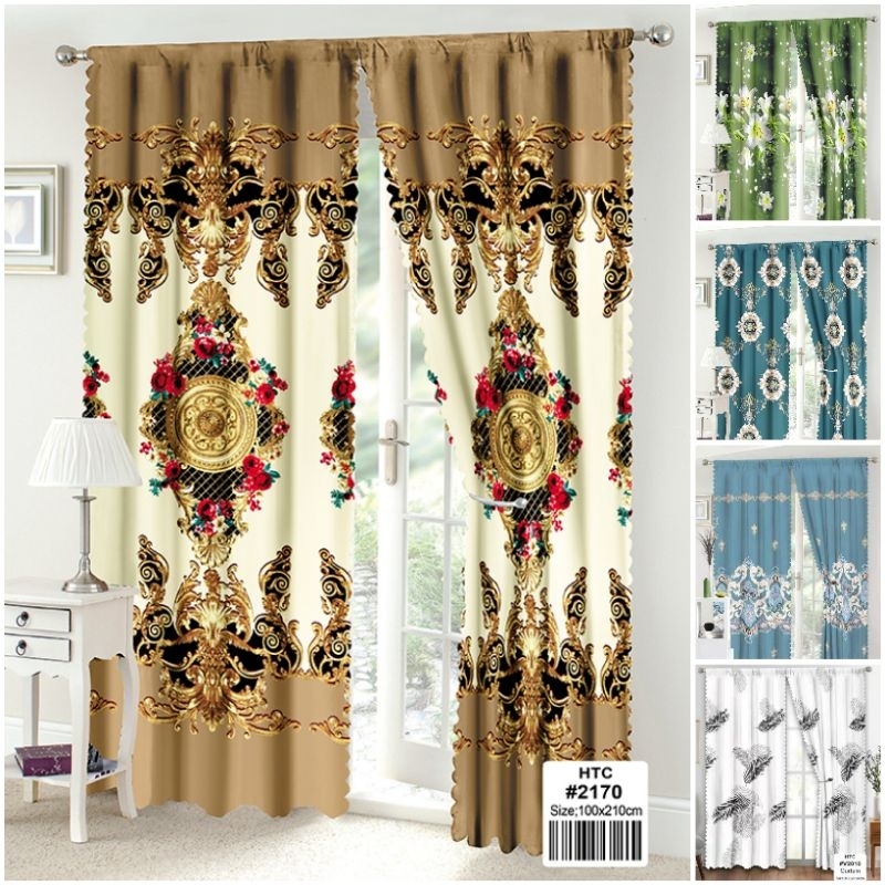 2170 Curtain New Gold Beige Brown Curtain Design Kurtina 100x210cm Home ...