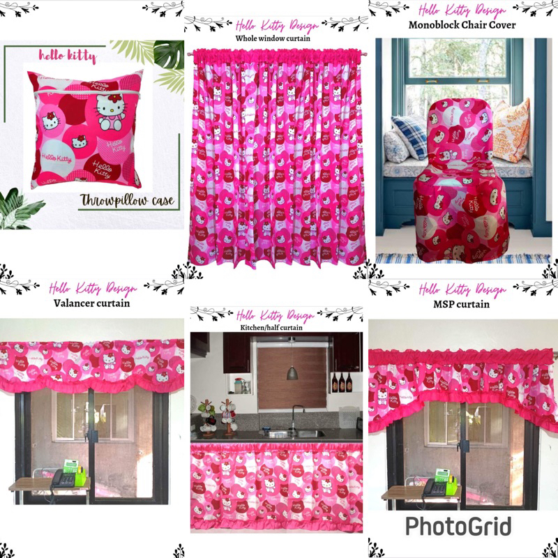Hello Kitty Design Curtain | Window/Single Panel/Kitchen/Valance ...