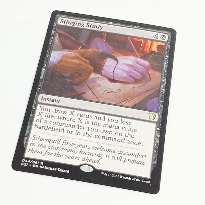 MTG Card STINGING STUDY Magic the Gathering Trading Card Game Black ...