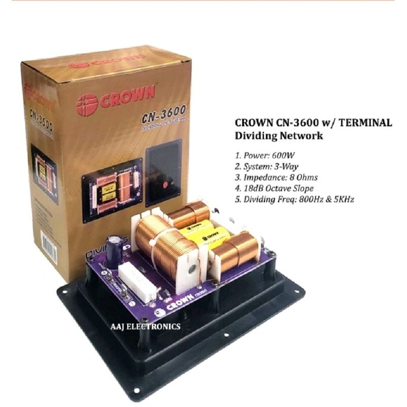Original Crown CN-3600 dividing network 3-way 600w with terminal ...