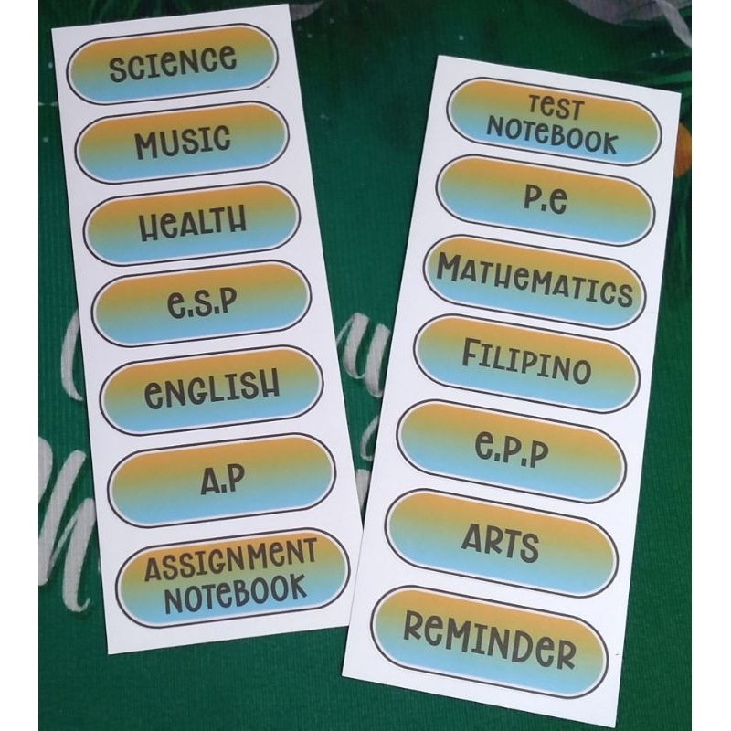 Back to school Subject Label | Shopee Philippines