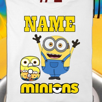 Minions Number Shirt 6 7 8 9 10 for Kids to Adults Unisex | Shopee ...