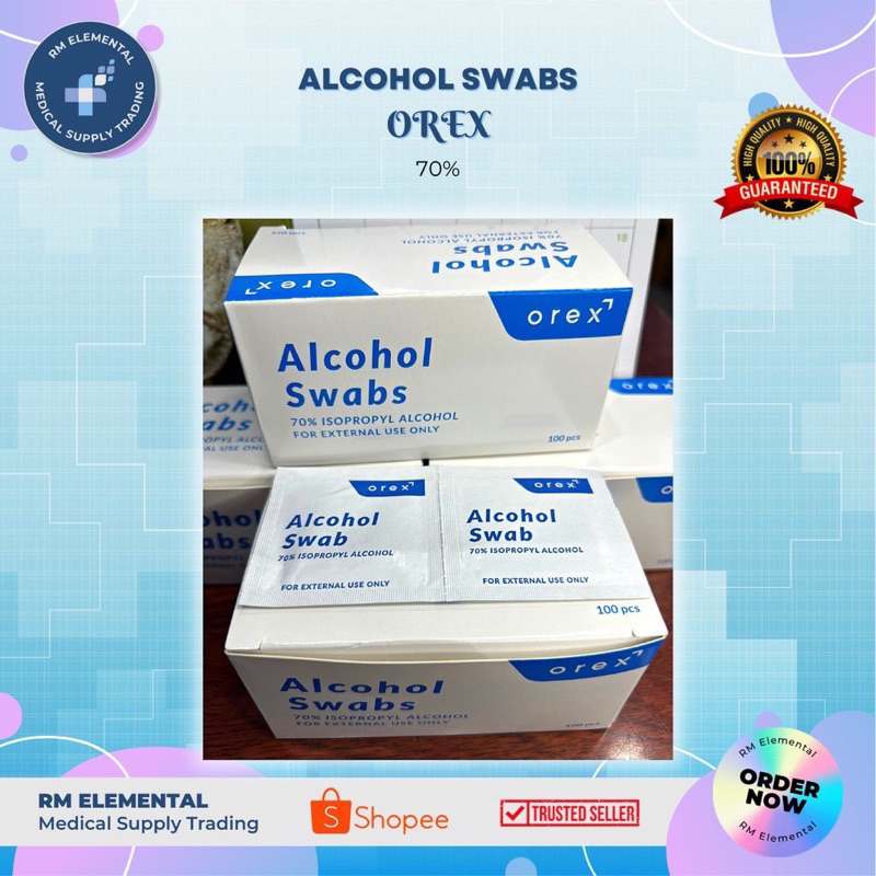 Alcohol Swabs Indoplas / OREX / SureGuard 70% Isopropyl Alcohol (100 PCs) | Shopee Philippines