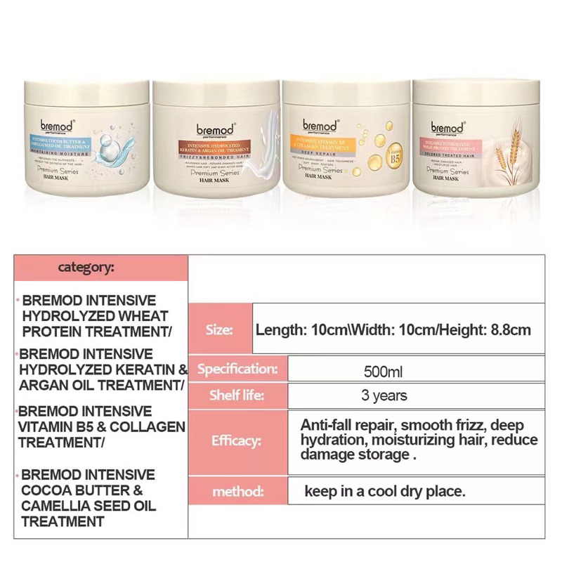 Bremod Premium Intensive Cocoa Butter Hair mask | Shopee Philippines