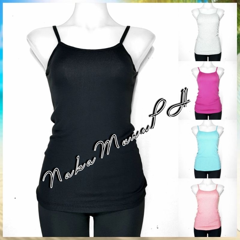 spaghetti tank top stretchable | women's inner sando | Sleeveless ...