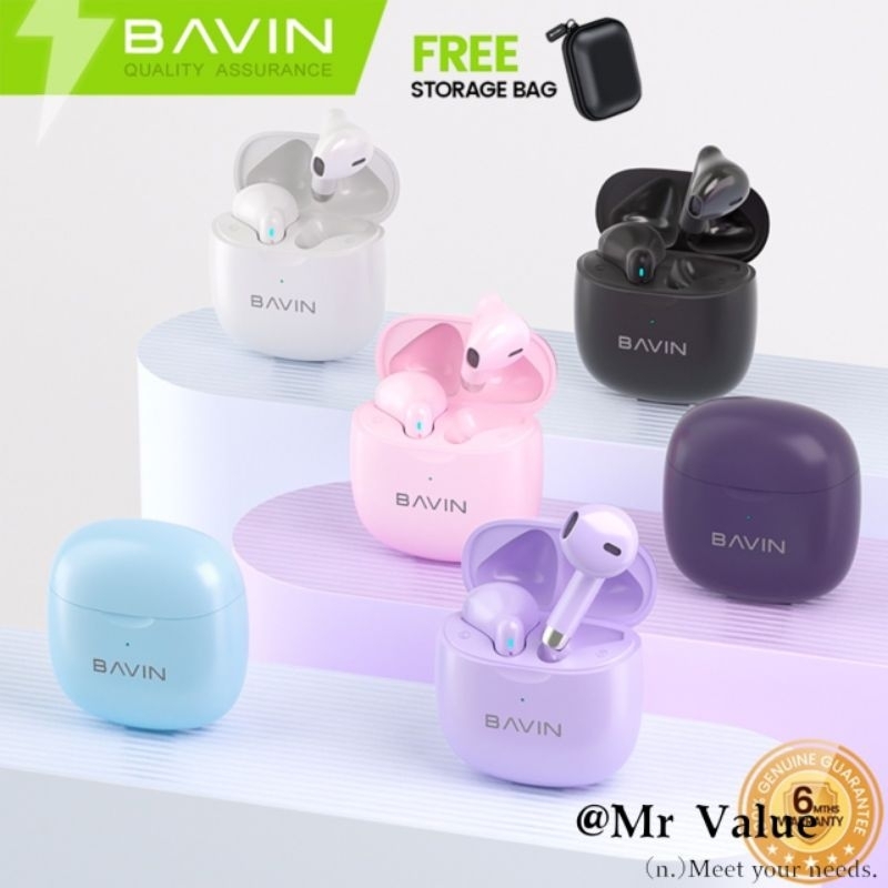 Original BAVIN TWS Bluetooth Earphone High Stereo Sound True Wireless ...
