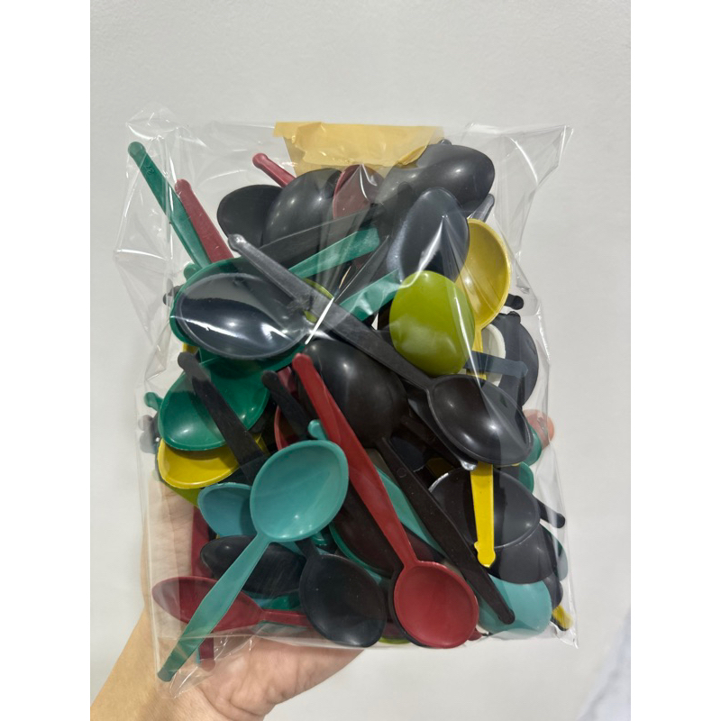 Plastic Toy spoon scooper 100pcs per bundle buy 10 get 1 free | Shopee ...