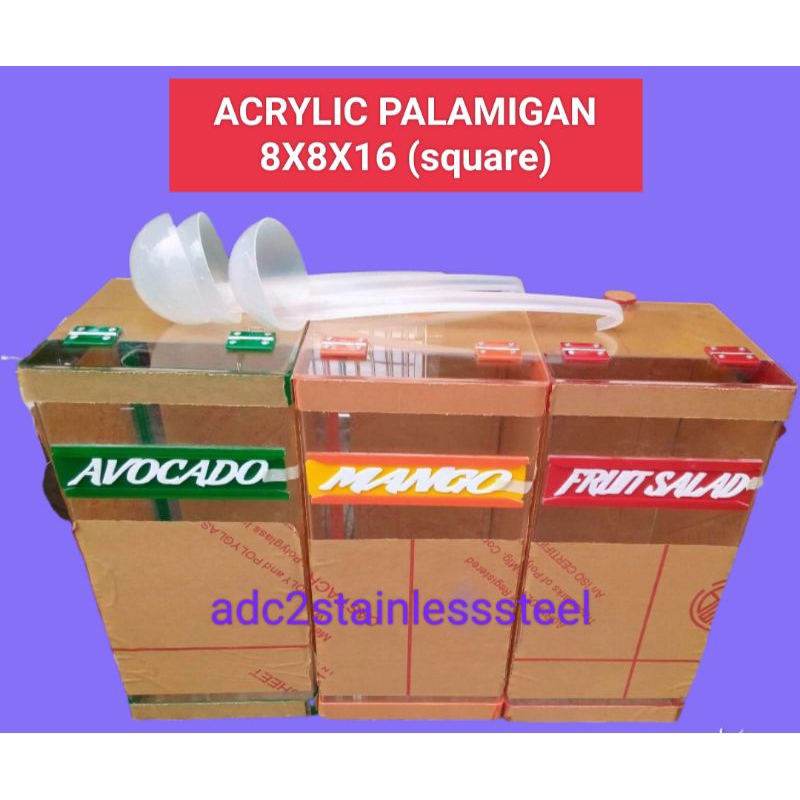 10Liters Square Acrylic Juice Container with free label Medium size ...