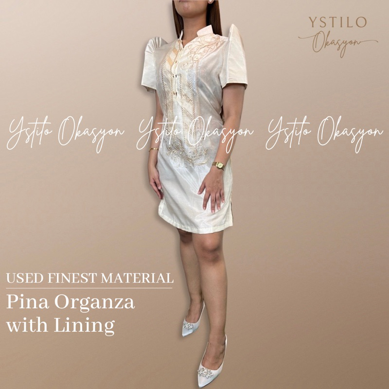 Modern Lady Barong MC DRESS w Embroidered - Modern Filipiniana Design ...