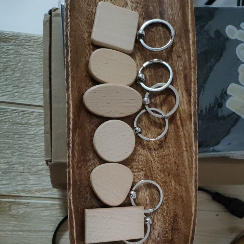 25, 50, 100 pcs Plain Wooden Keychain WHOLESALE for laser engraved ...