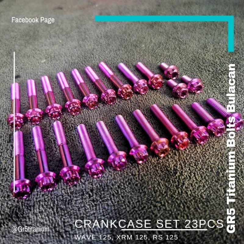 GR5 TITANIUM WAVE 100 XRM 125, WAVE 125, RS 125 CRANKCASE SET 23PCS | Shopee Philippines