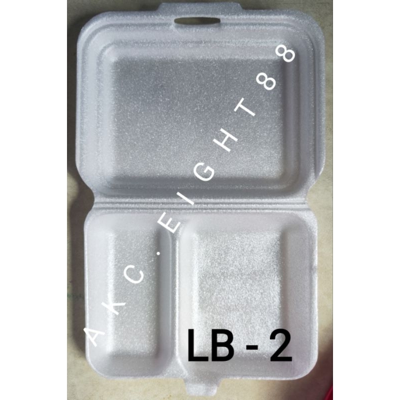 50 pcs - Lunch Box 2 (LB-2)- Food Styro, disposable, 2 divisions ...