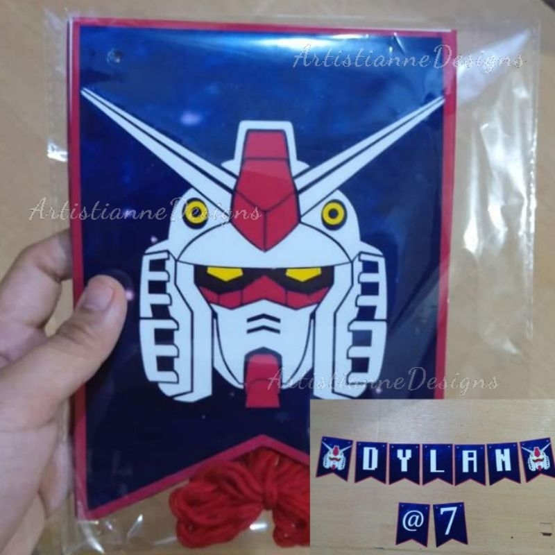 GUNDAM banner happy birthday set with add on letters | Shopee Philippines