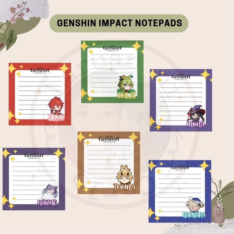 Genshin Impact : Notepads PT.2 | Shopee Philippines