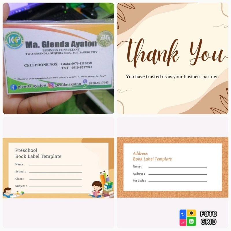 calling card/thank you card(1sheet) | Shopee Philippines