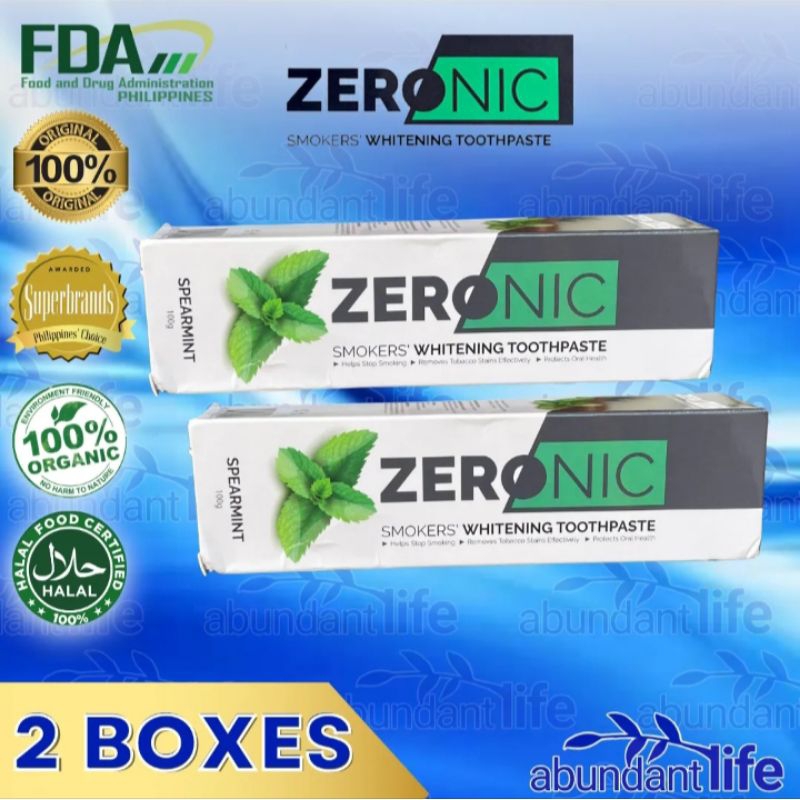 2 BOXES ZERONIC SMOKERS WHITENING TOOTHPASTE | Shopee Philippines