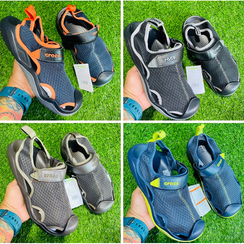 Crocs Swiftwater Mesh Deck Sandals | Shopee Philippines