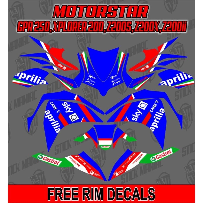 Motorstar GPR 250, Z200s, z200, z200ii, xplorer full body decals ...