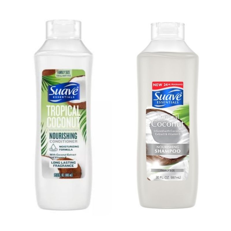 Suave Essentials Tropical Coconut Shampoo/Conditioner Family Size(887ml ...