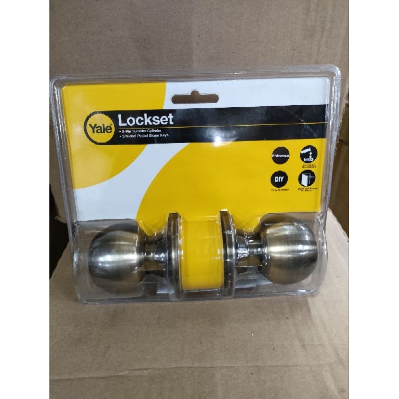 Yale Entrance Lockset Door Knob VCA5127 Antique Brass US5, Stainless ...