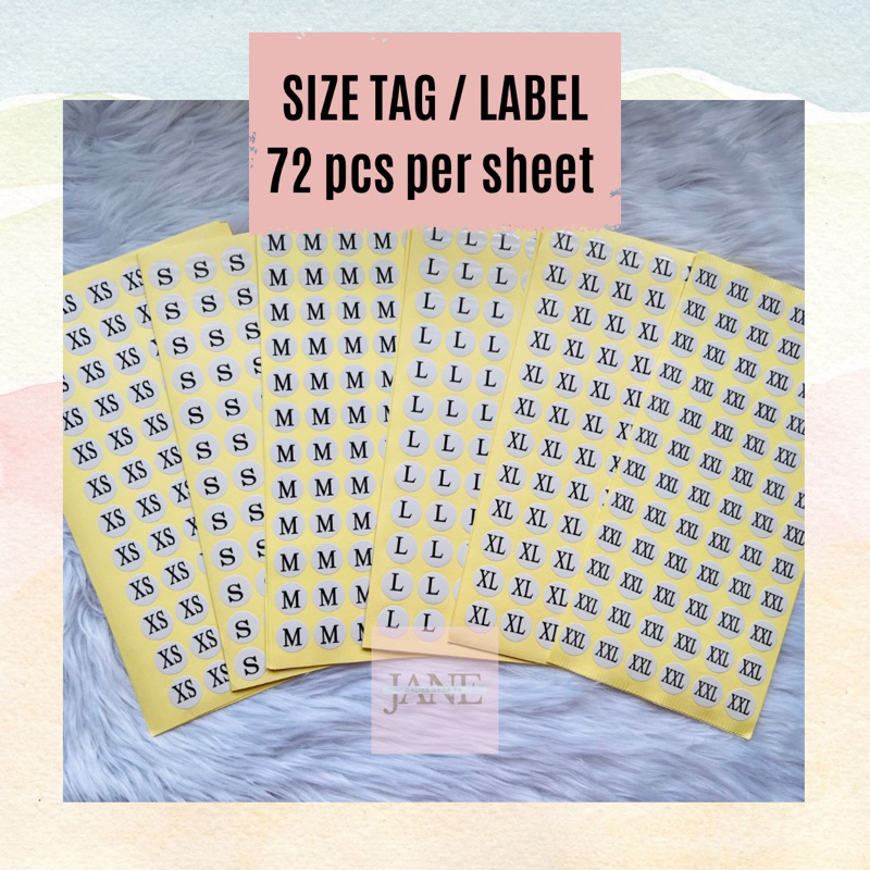 Size Tag Label Stickers for RTW and Garments | Shopee Philippines