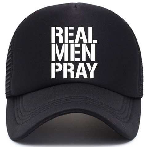 HIGH QUALITY REAL MEN PRAY Mesh Cap Net Cap Trucker Hat Baseball Cap ...