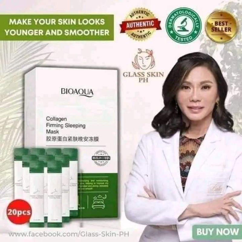 LIFUSHA/BIOAQUA COLLAGEN FIRMING SLEEPING MASK 20Pcs 1BOX(Authentic ...