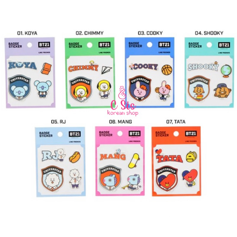 [BTS] Official BT21 Universtar Badge Sticker | Shopee Philippines