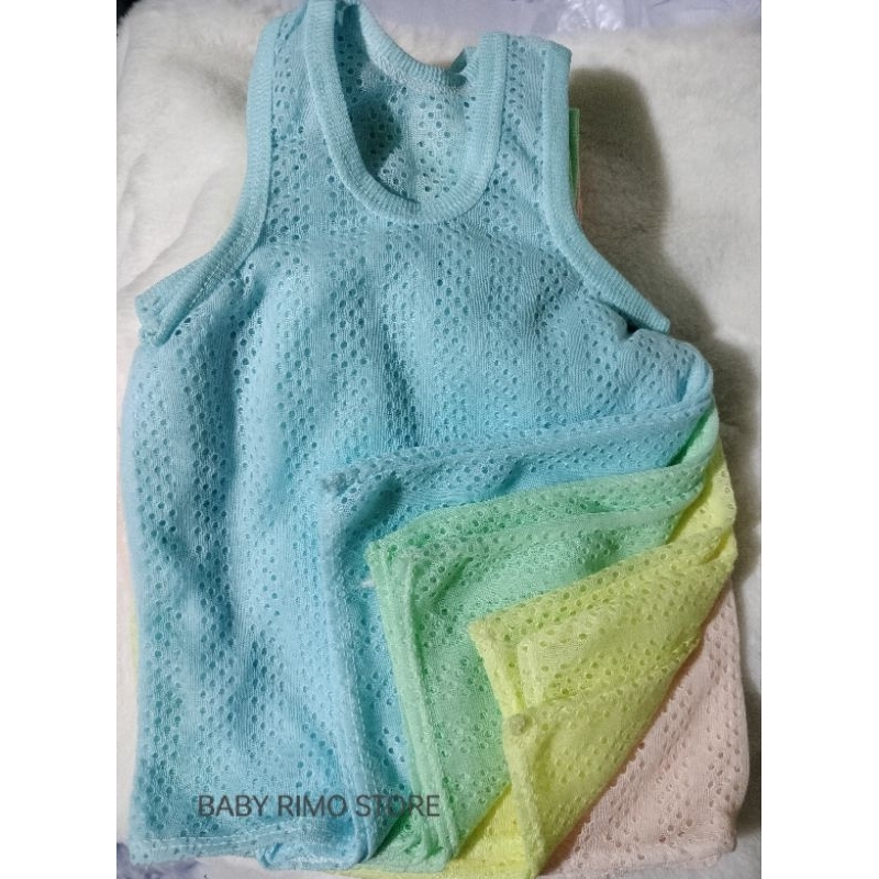 12 PCS AIRCOOL Sando Cotton for Baby Clothes 0-1 year old (Colored and Plain White Color ...