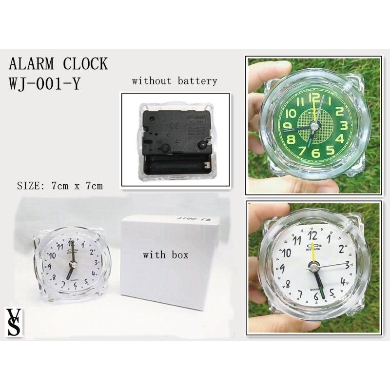 [DM] Mini Alarm Clock Glass Design WJ-007 WJ-001-Y | Shopee Philippines
