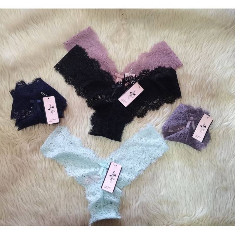 3PCS PANTY Voronin Korean Cheeky Cheek Lace Sexy Panty | Shopee Philippines