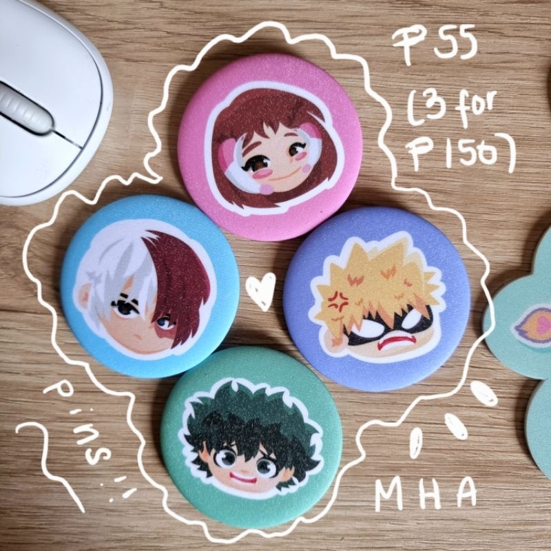 My Hero Academia BNHA MHA Glitter-Laminated Button Pins | Shopee ...